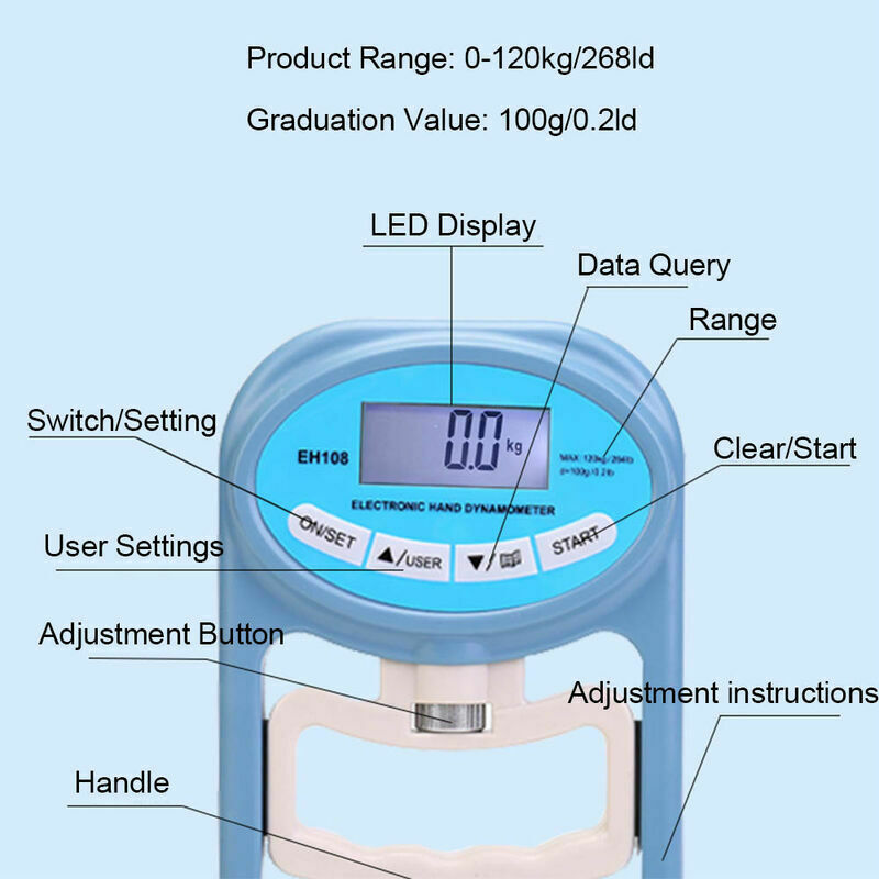 Dinamometru digital portabil 120kg reglabil negru - eMAG.ro