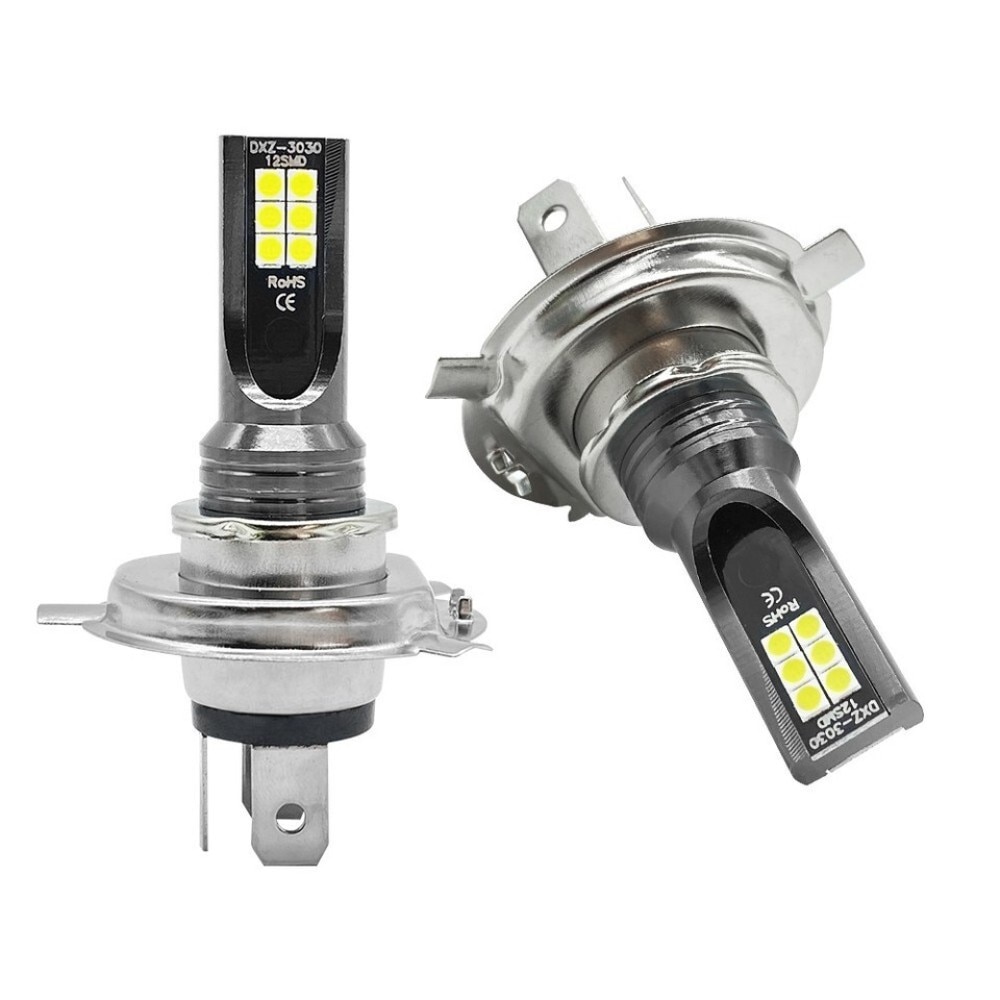 Set 2 becuri LED H4, dual beam, alb xenon, 6500K, 360° dispersie ...