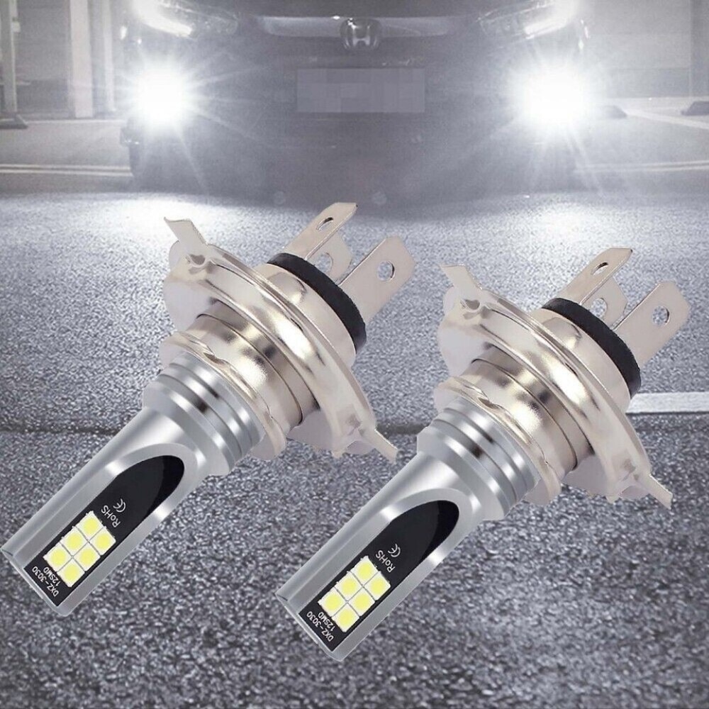 Set 2 becuri LED H4, dual beam, alb xenon, 6500K, 360° dispersie ...