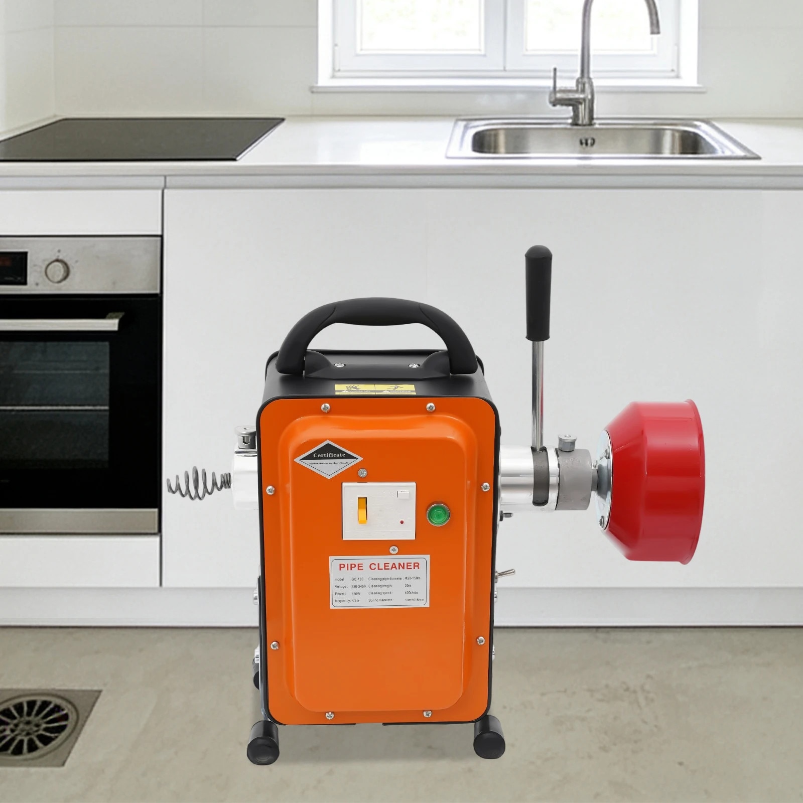 Masina de desfundat tevi, Sarpe electric pentru tevi, 750 W, Cablu ...