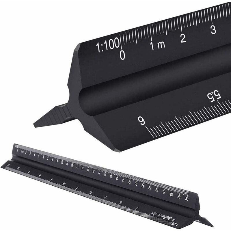 Rigla triunghiulara arhitect, aluminiu, 30cm, 6 scari, rezistenta - eMAG.ro