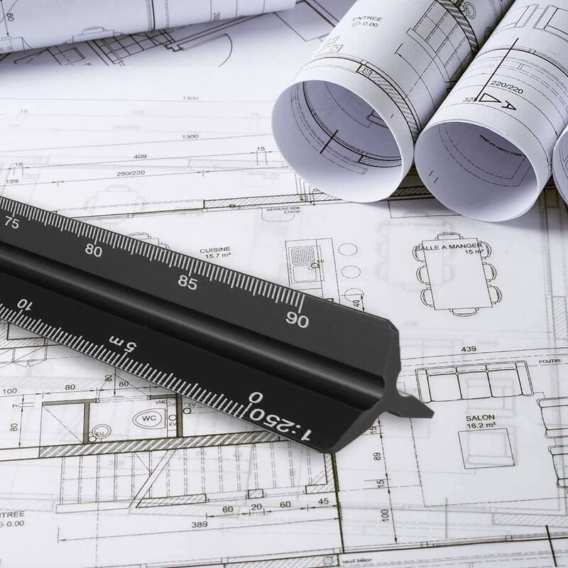Rigla triunghiulara arhitect, aluminiu, 30cm, 6 scari, rezistenta - eMAG.ro