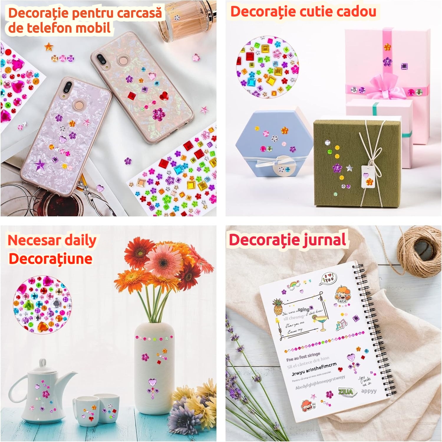 Set 880 stickere autocolante cu pietre stralucitoare kengege ...