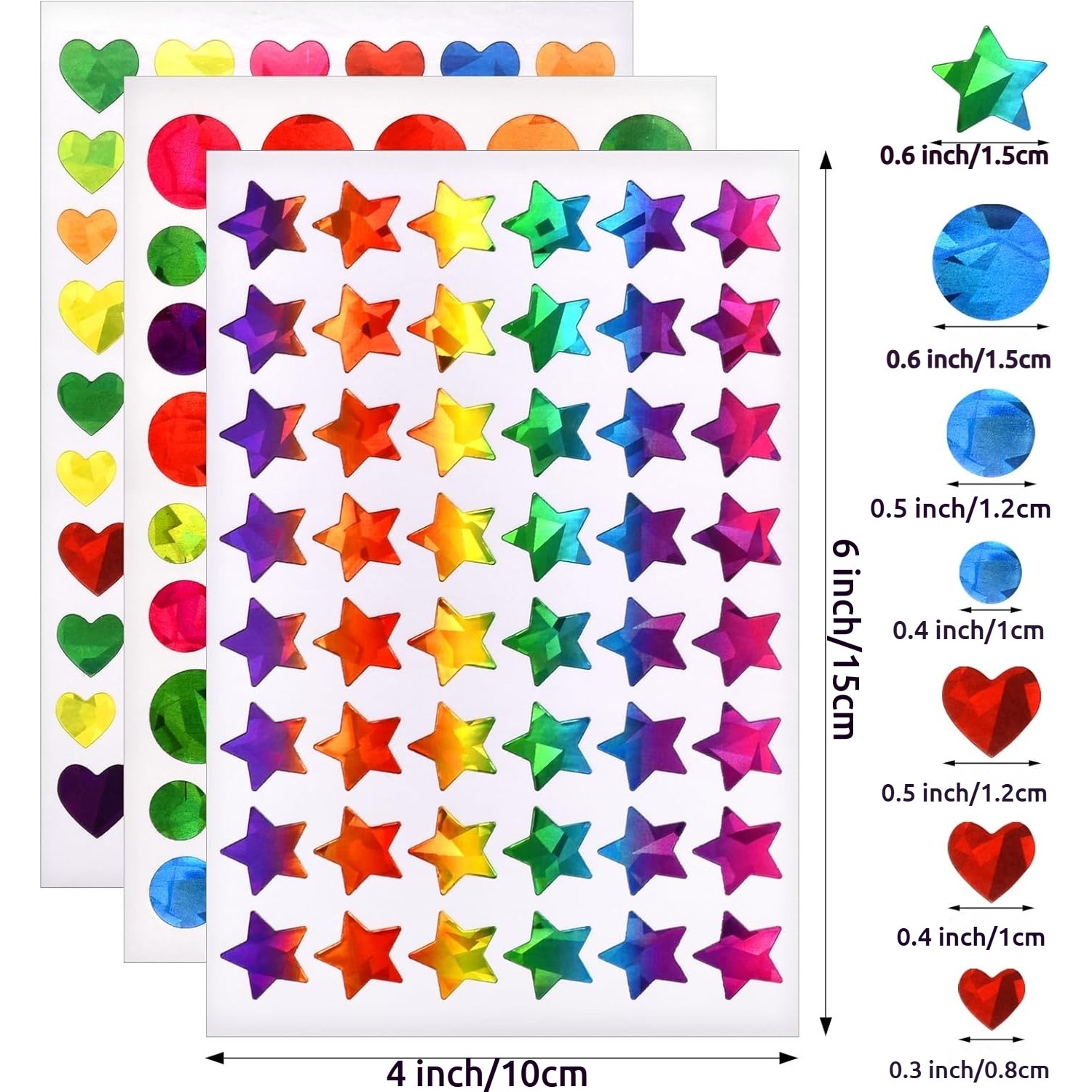 Set stickere kengege 1710 buc forme stea inima rotund multicolor ...