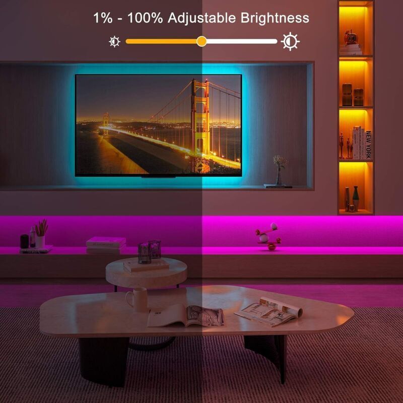 LED RGB лента 5050 20м многоцветна гъвкава с дистанционно 40 бутона ...