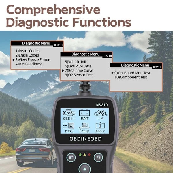 Scaner OBD2 MS310, instrument de diagnoza, cititor coduri de eroare ...