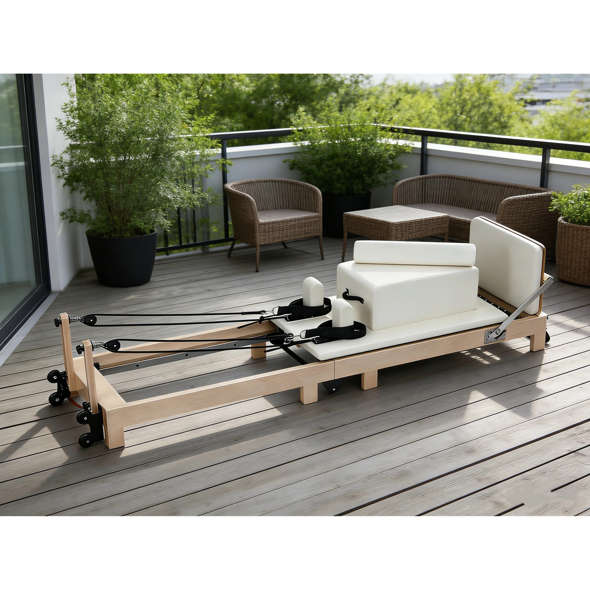 Aparat Reformer Pilates, Pliabil, Rezistenta reglabila, Sarcina maxima ...