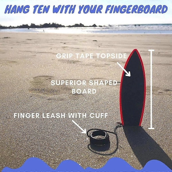 Set 2 mini surfboard-uri deget, plastic durabil, albastre, 10x3cm - eMAG.ro