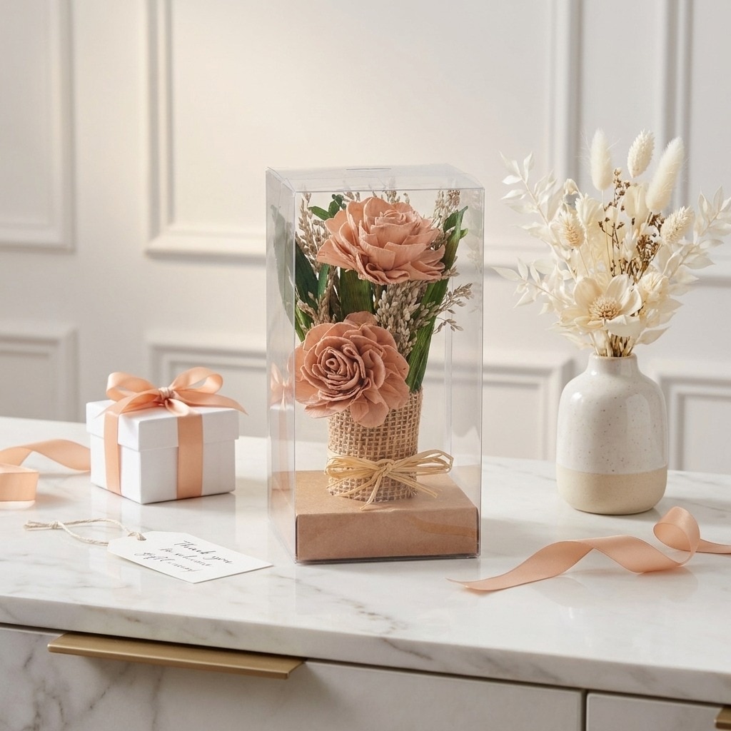 Aranjament decorativ cu flori uscate roz - eMAG.ro