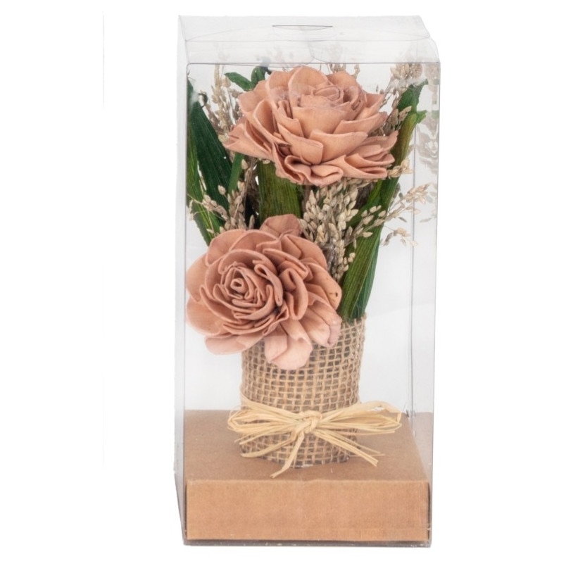 Aranjament decorativ cu flori uscate roz - eMAG.ro