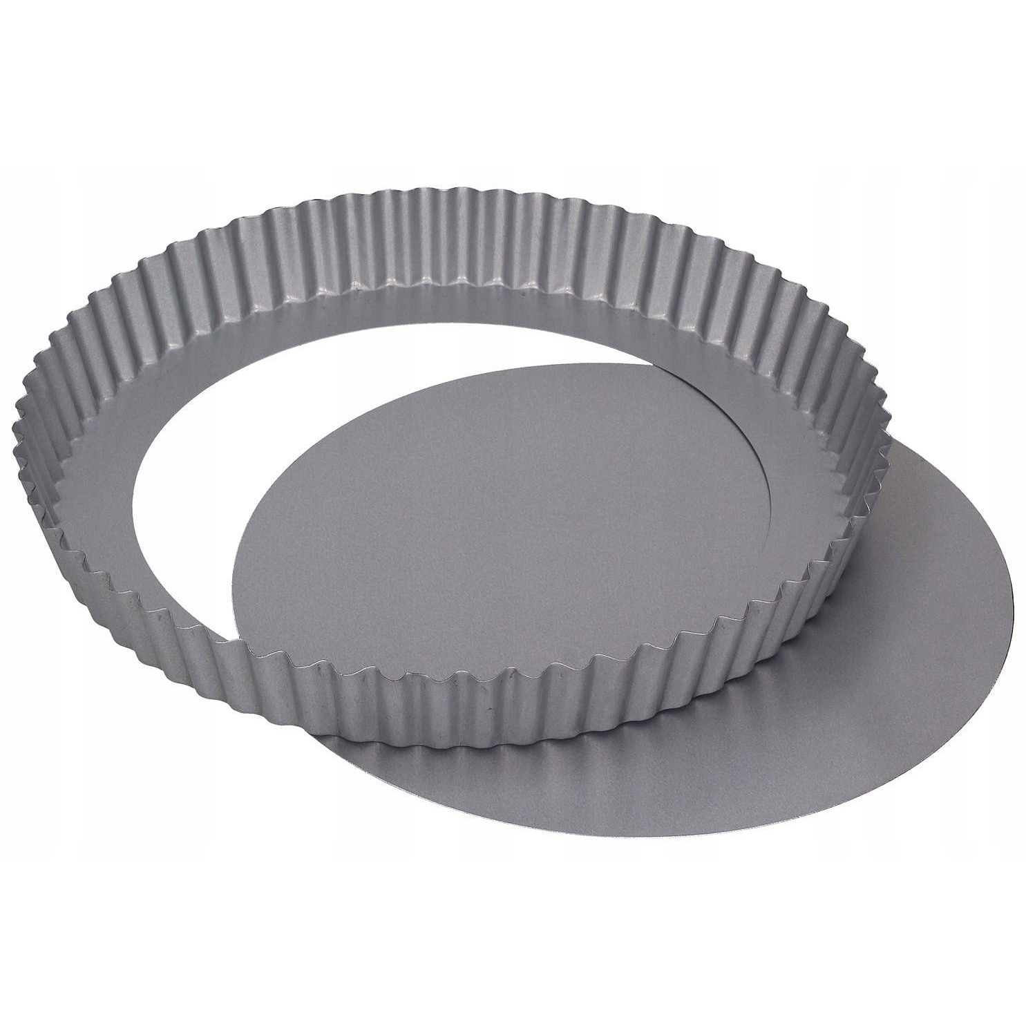 Tava de copt Patisse Quiche cu fund detasabil 30cm argintiu - eMAG.ro