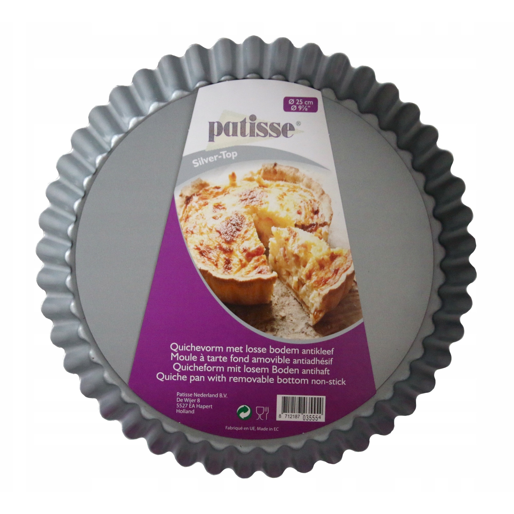 Forma inalta pentru quiche Patisse Silver-Top 25cm neaderenta - eMAG.ro