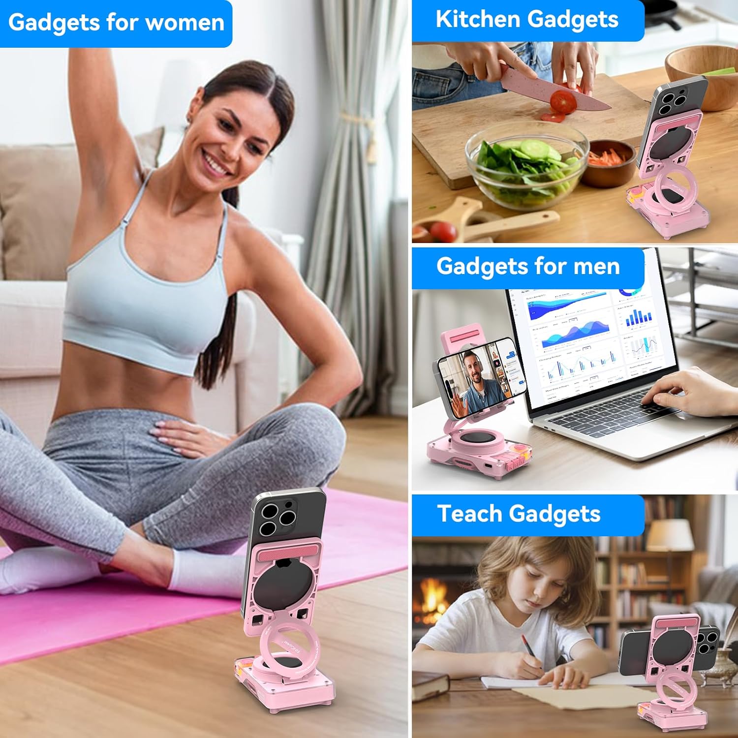 Boxa Bluetooth ANCwear cu suport pentru telefon, suport reglabil de ...