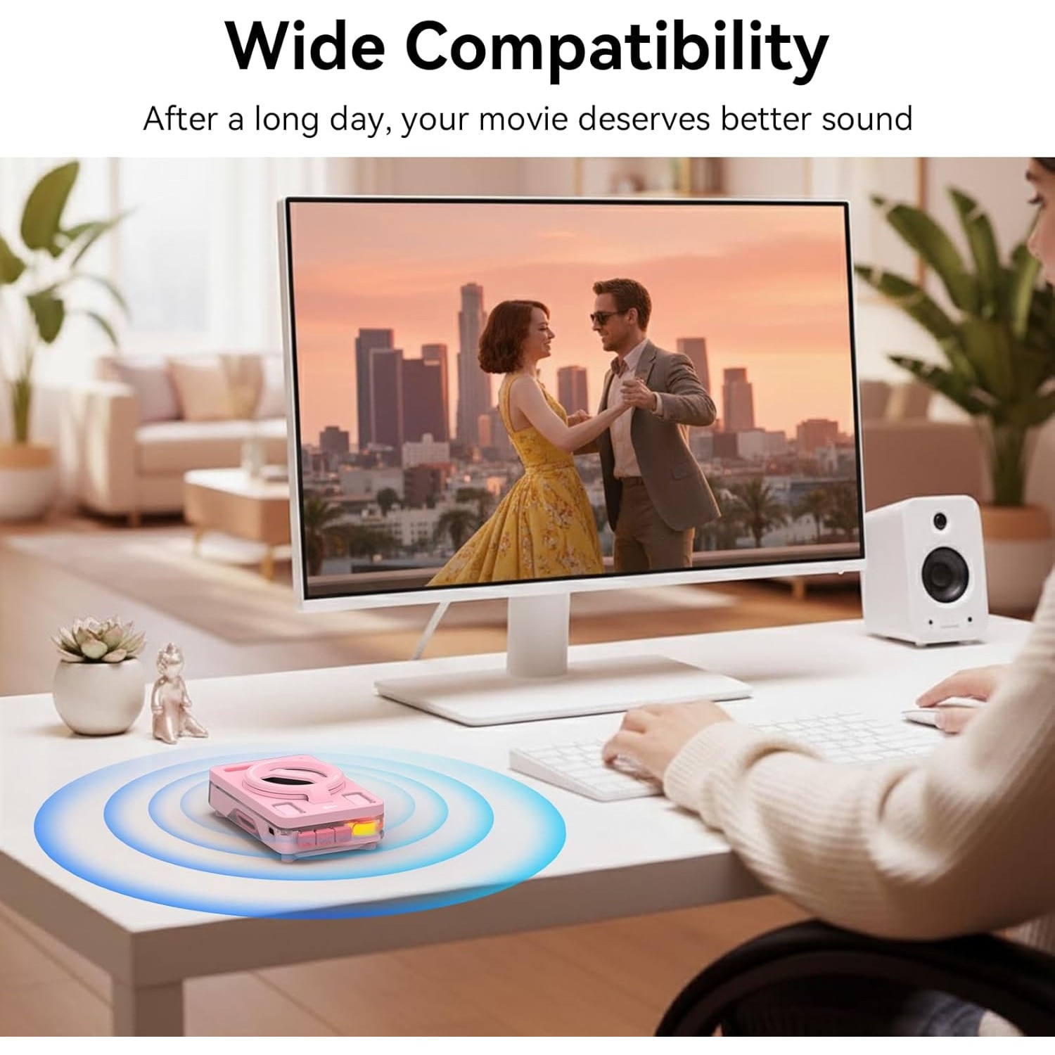 Boxa Bluetooth ANCwear cu suport pentru telefon, suport reglabil de ...