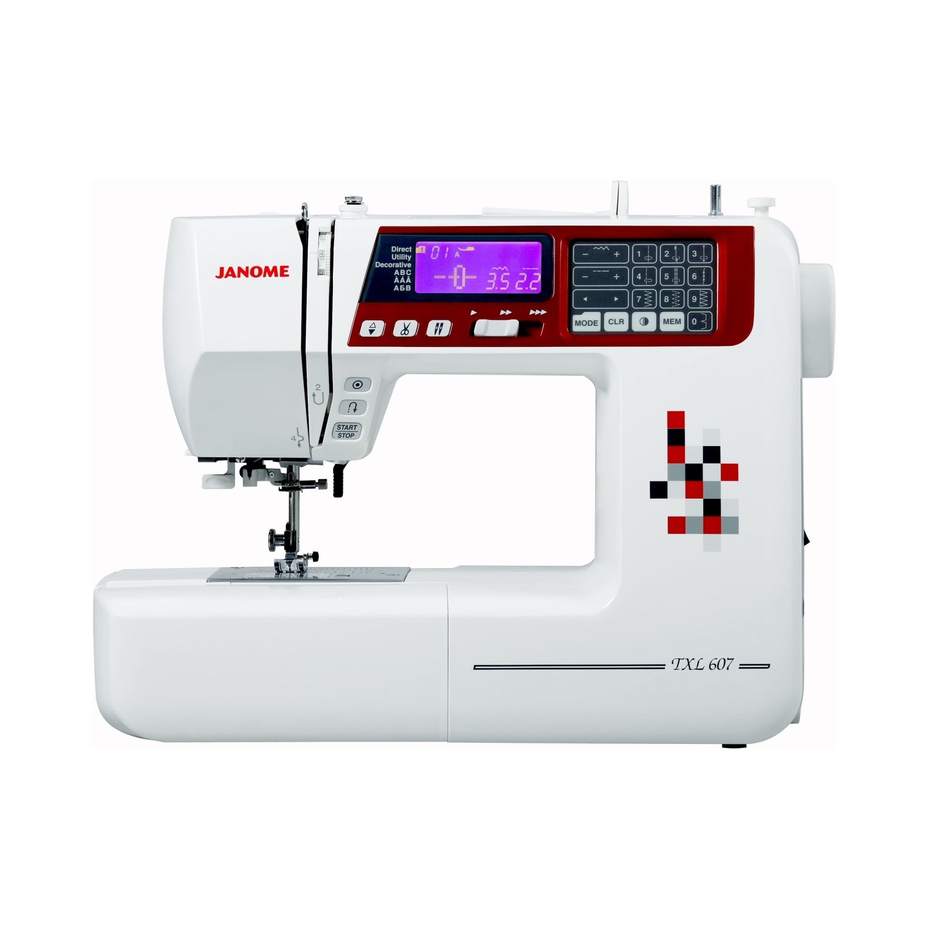 Masina de cusut Janome TXL607, 412 programe, alb, cu accesorii ...