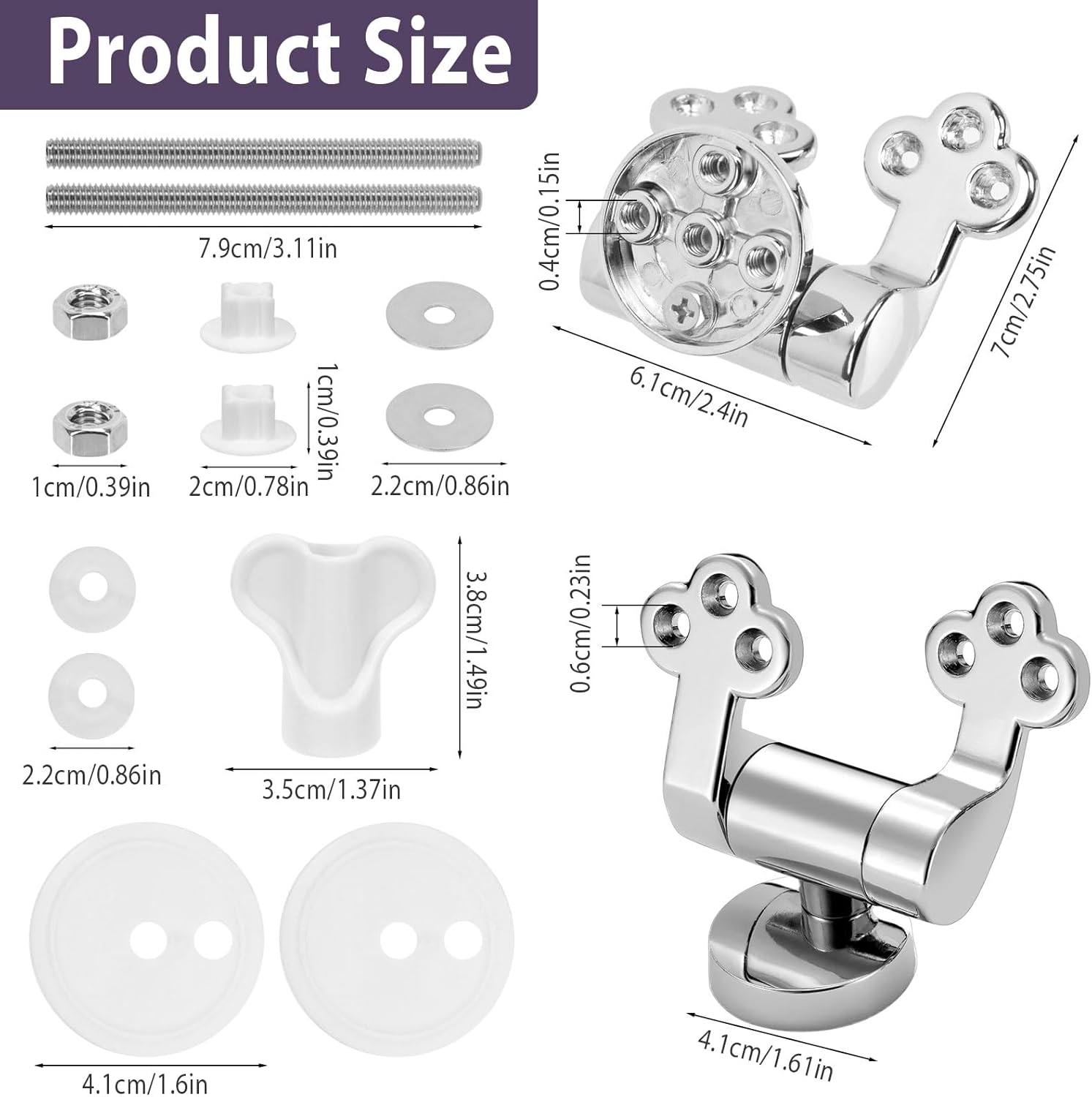 Set 2 bucati, balamale pentru scaun wc, mecanism soft-close hidraulic ...