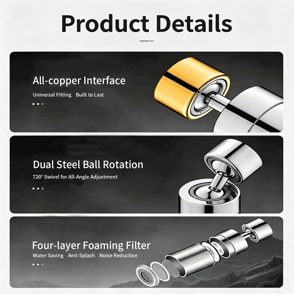 Aerator robinet Lurindu difuzor pivotant 360° din alama masiva, doua ...