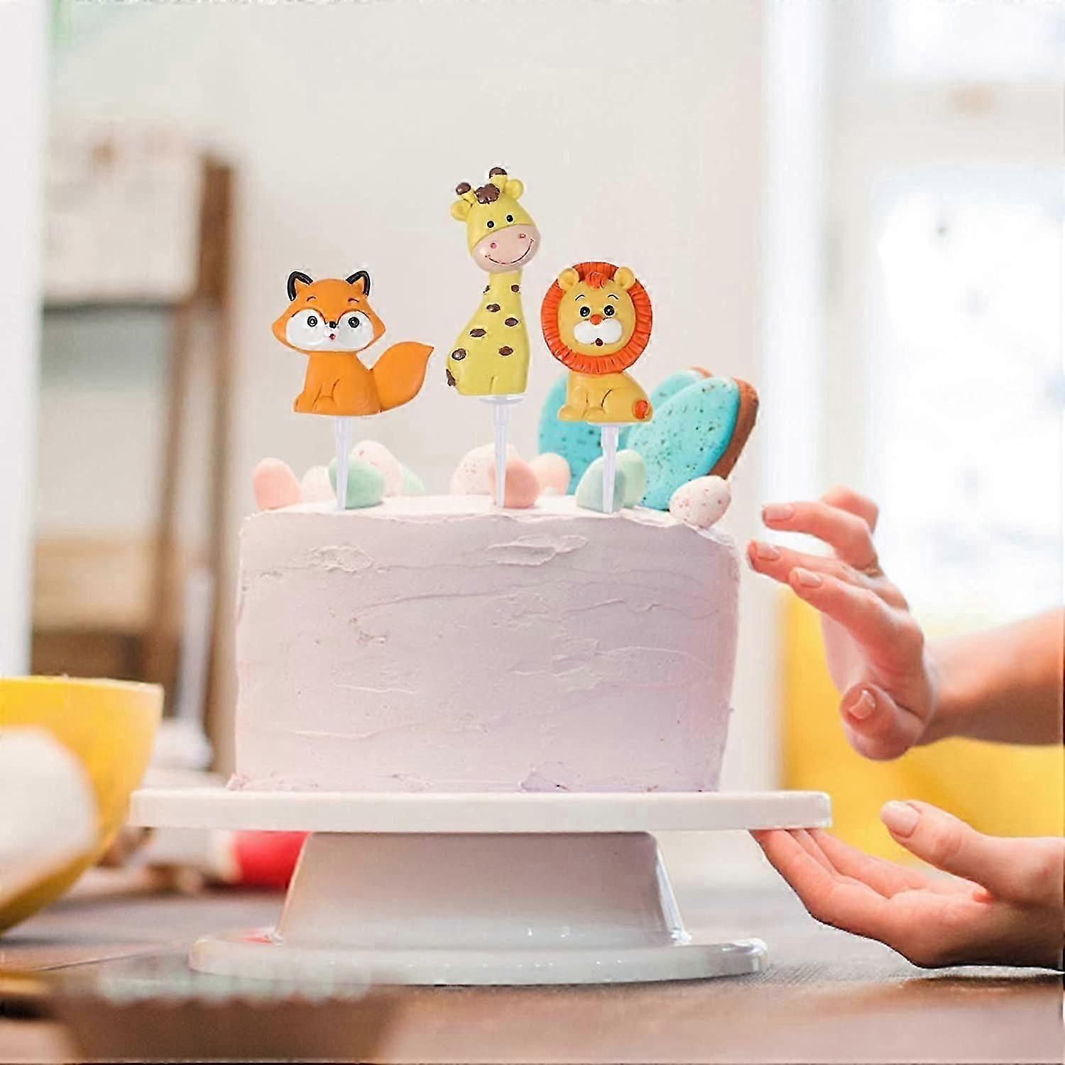 Set 5 bucati, Topper tort / decor tort cu animale jungla, din rasina ...