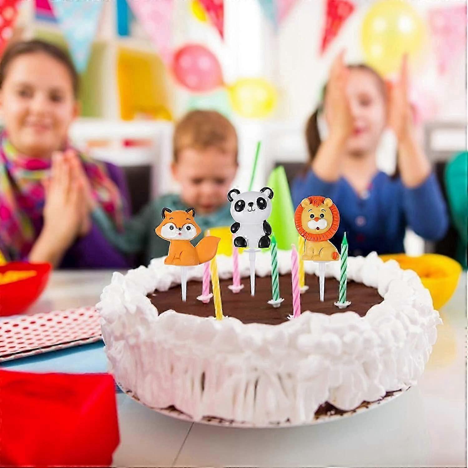 Set 5 bucati, Topper tort / decor tort cu animale jungla, din rasina ...