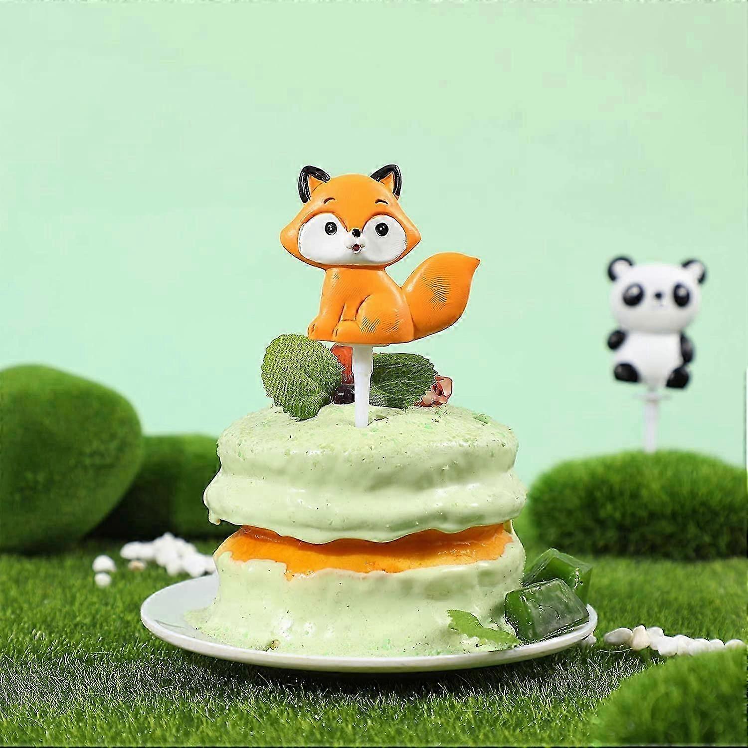 Set 5 bucati, Topper tort / decor tort cu animale jungla, din rasina ...