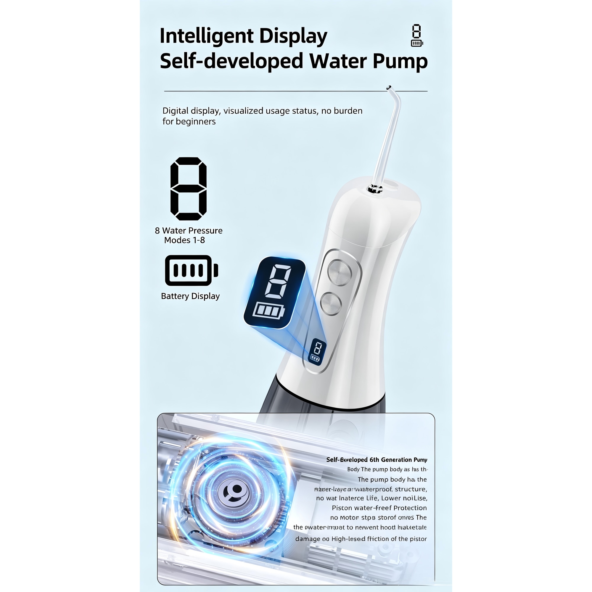 Portable Ultrasonic Electric Water Flosser for Home Oral Cleaning ...