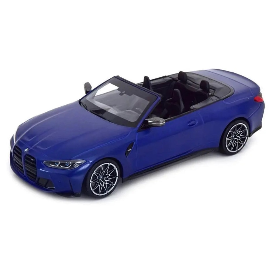 Macheta BMW M4 Cabriolet 2021 albastru mat 1/438pcs - 1/18 Minichamps ...
