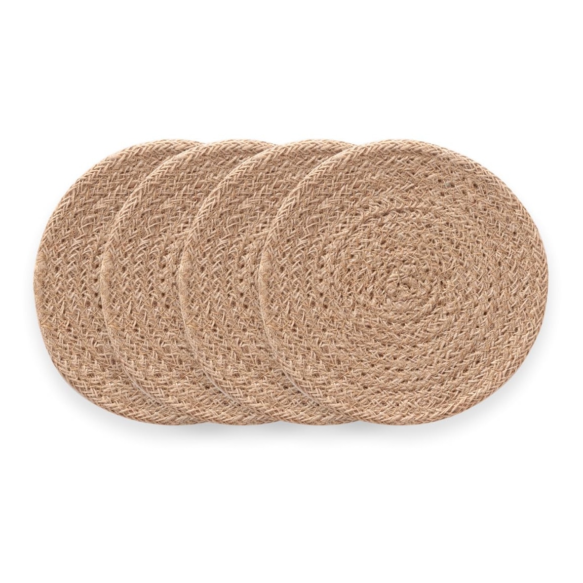 Set 4 Suporturi De Pahare, Iuta, Protectie Suprafete, 10x10 cm, Natural ...