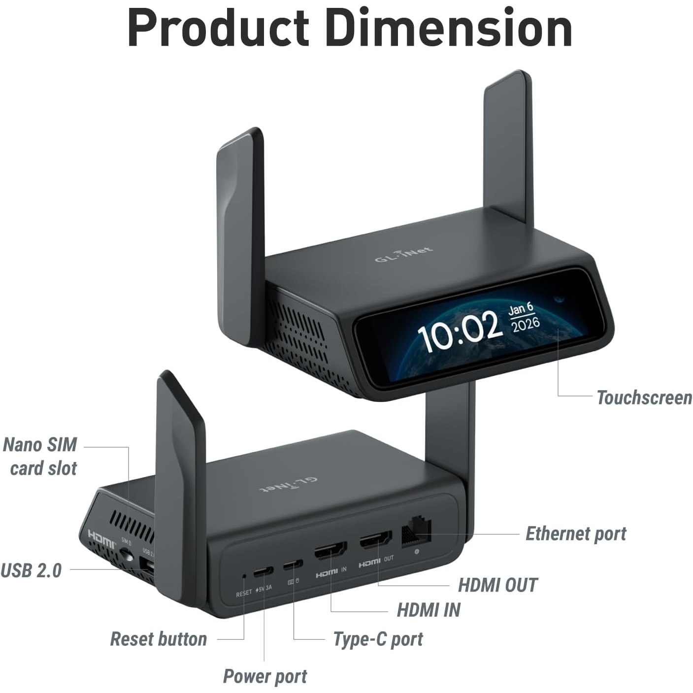 Router 5G GL.iNet Comet GL-RM10RC cu Control Remote KVM, Wi-Fi 6, HDMI ...