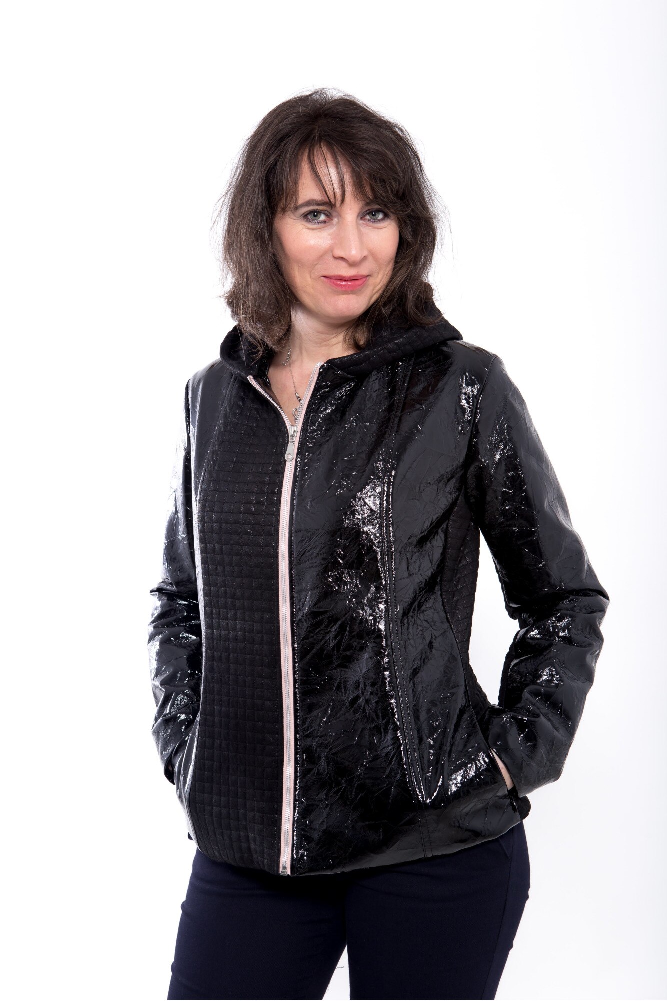 Geaca impermeabila dama, Stephanie Anais, Piele sintetica, Negru, 34 EU ...