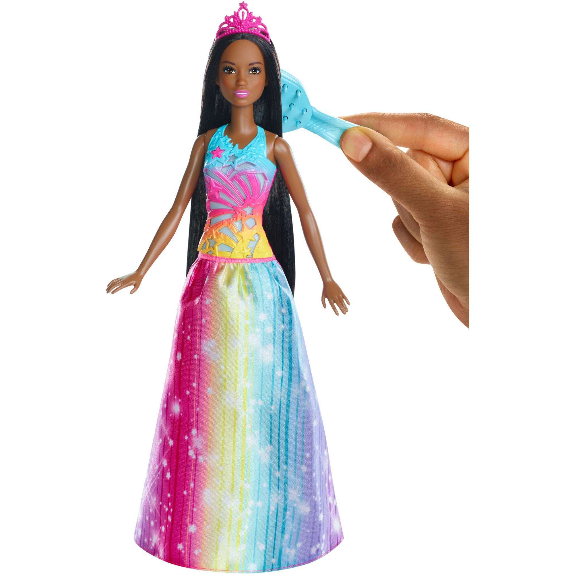 Papusa Printesa Barbie cu Par foare lung - pieptanul magic cu sunete si ...