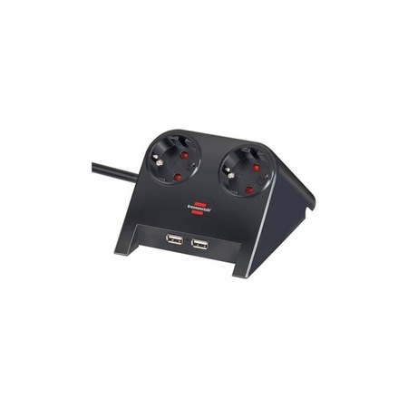 Prelungitor cu priza multipla, 2 x USB, 1.8 m, H05VV-F 3G1.5 ...