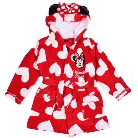 Halat Minnie Mouse, pentru baie, pufos rosu, 6-7 ani, 122 cm - eMAG.ro