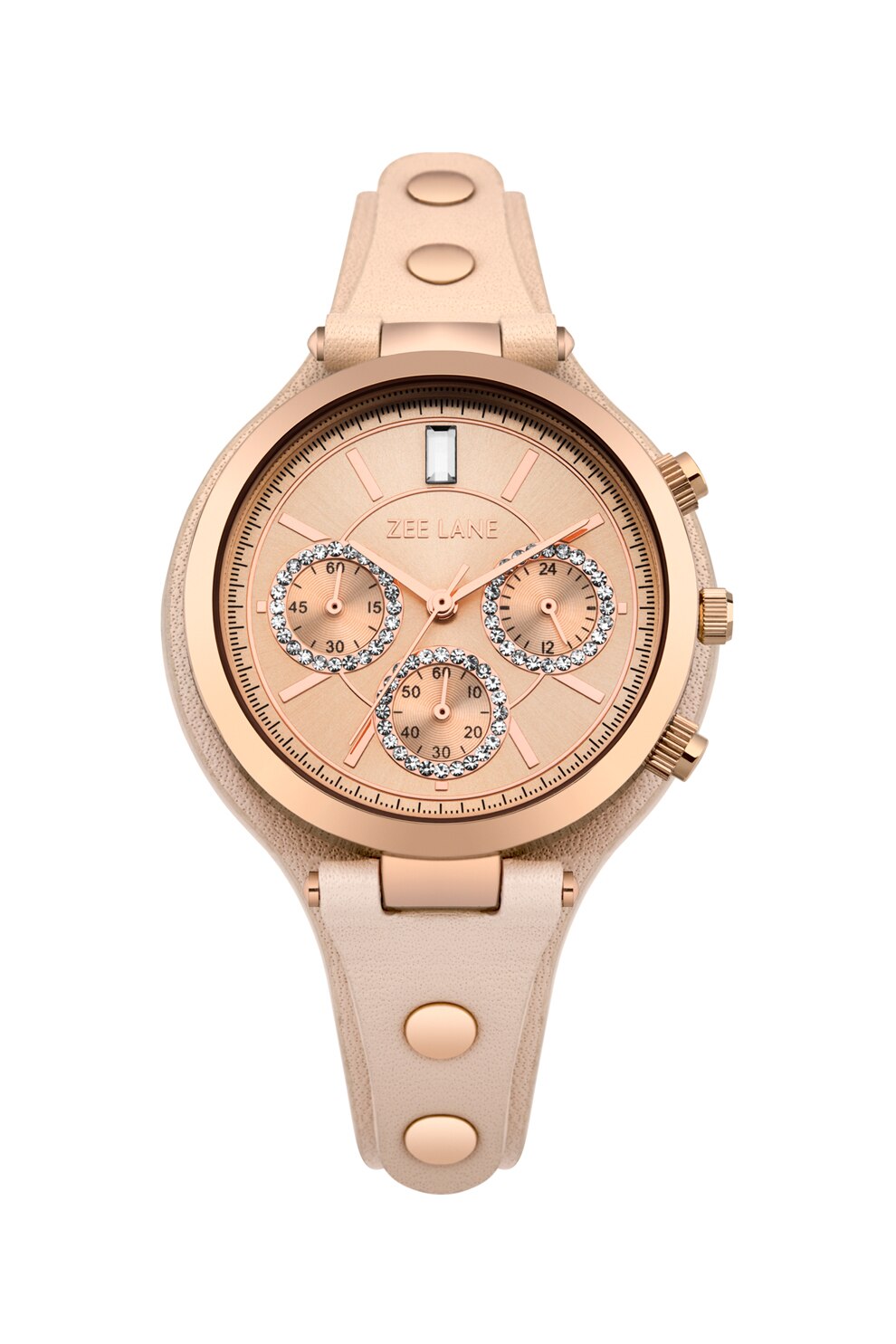 Zee Lane Collection, Часовник с кожена каишка, Бежов - eMAG.bg