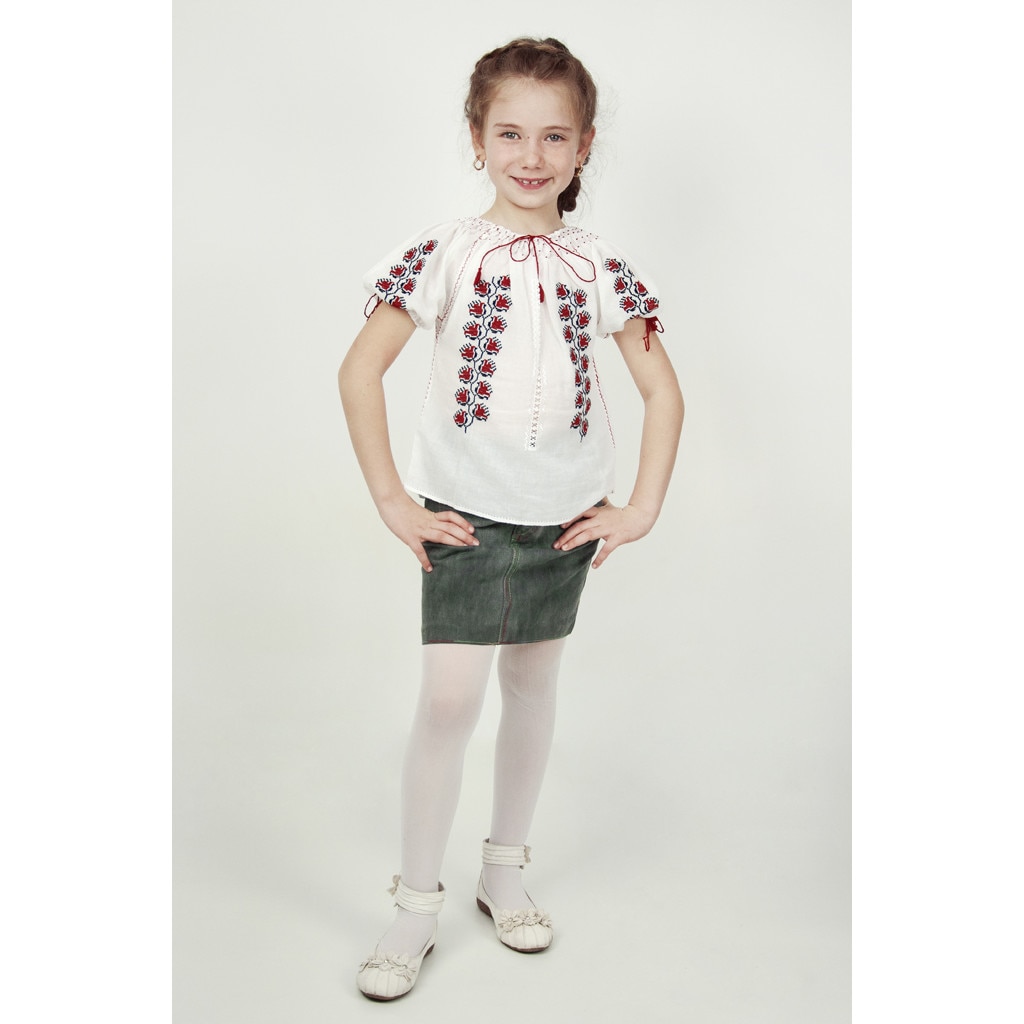 Ie traditionala pentru copii brodata manual model Laleaua, 6 ani - eMAG.ro