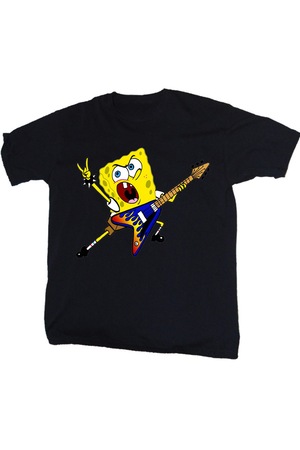 Tricou Rock SpongeBob SquarePants pentru barbati, Metal Unicorn, Negru ...