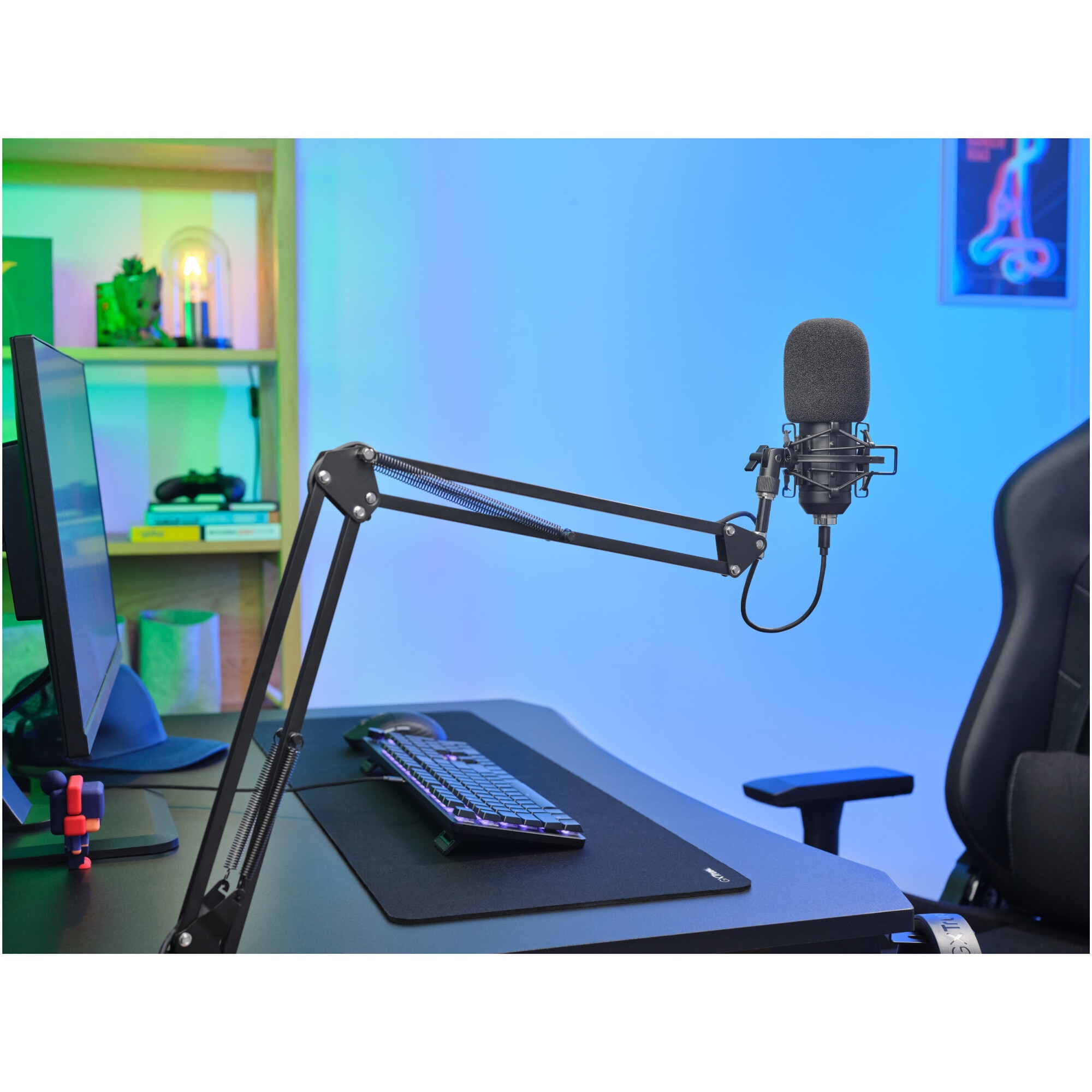 Microfon stand Trust Emita Plus GXT252, cardioid, ajustabil, pentru ...