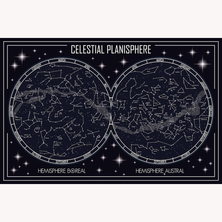 Harta cerului cu denumirile constelatiilor - eMAG.ro