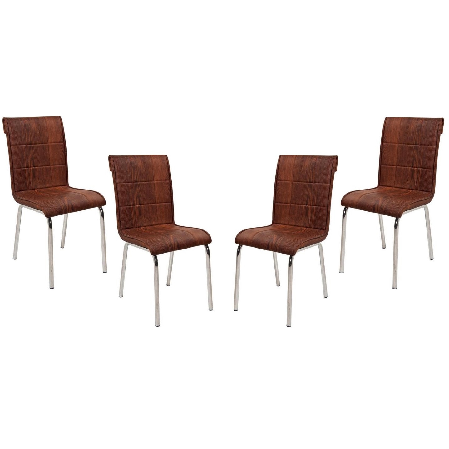 Set 4 scaune Pedli piele ecologica imitatie lemn - eMAG.ro