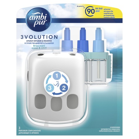 Aparat electric cu rezerva Ambi Pur 3Volution Ocean & Wind, 20ml - eMAG.ro