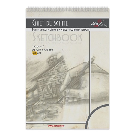 Caiet desen si schite A3 30 file 150 grame - eMAG.ro