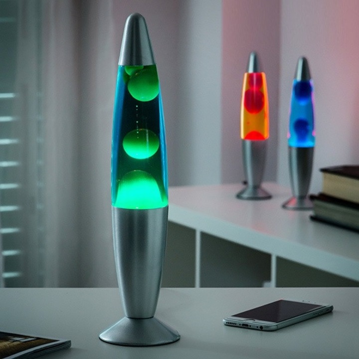 Лава лампа InnovaGoods, Magma, LED, 25 W, Син - eMAG.bg