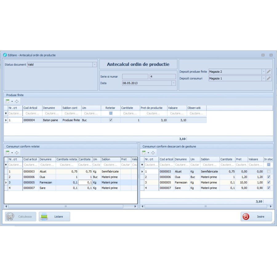 Program CIEL Productie V7 monopst, o singura statie cu asistenta ...