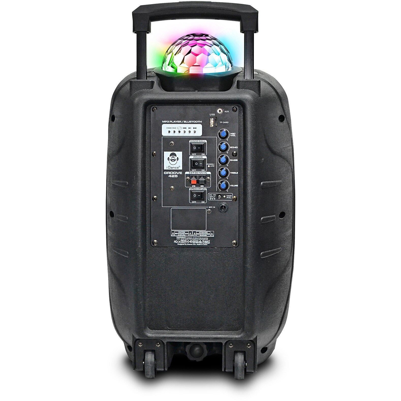 Boxa portabila Idance 12" Li-Ion Acu ,1x microfon cu fir 2x efect led ...