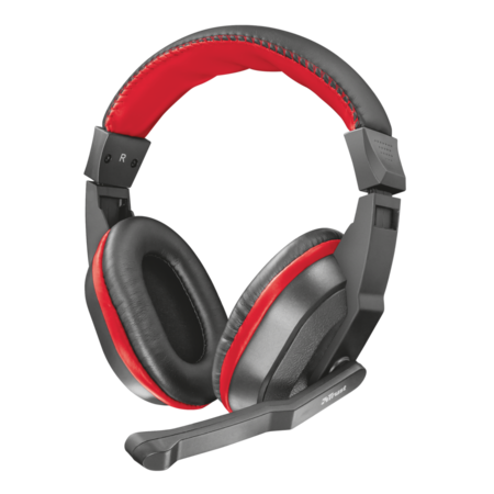Casti gaming, Trust, Ziva, Negru/Rosu - eMAG.ro