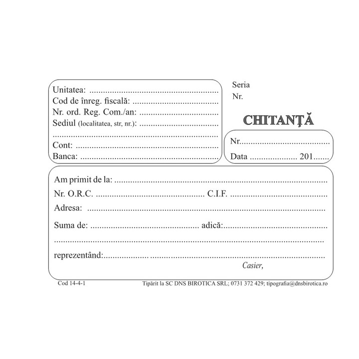 Chitantier A6 autocopiativ, format A6, hartie autocopiativa 60 g/mp, 2 ...