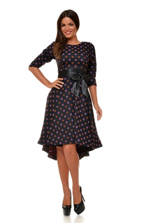 Rochie eleganta cu trena si broderie, Larysa, marimea 38 - eMAG.ro