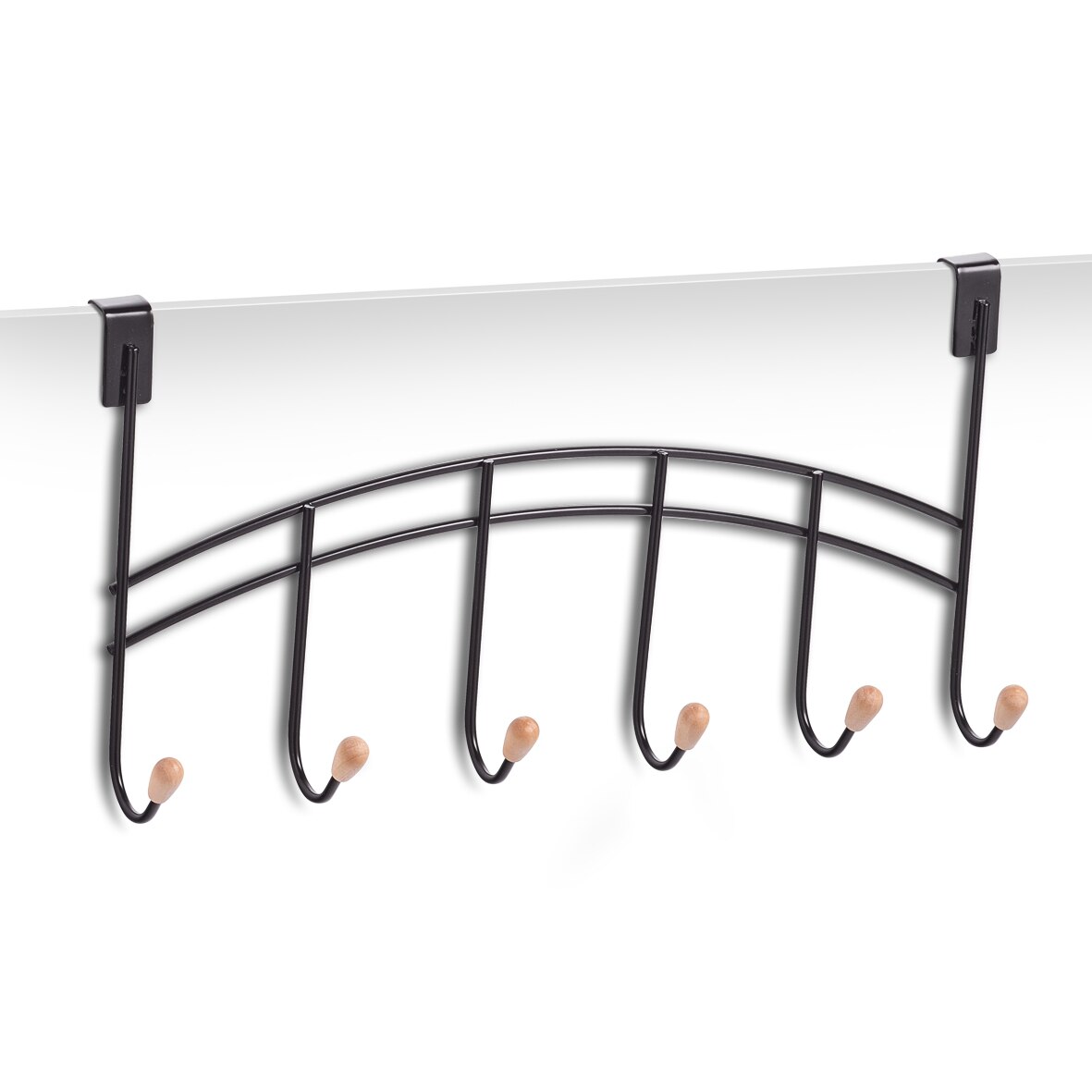 Cuier Perete/Usa, Zeller, Model 6 Agatatori, Metal/Lemn, Negru - eMAG.ro