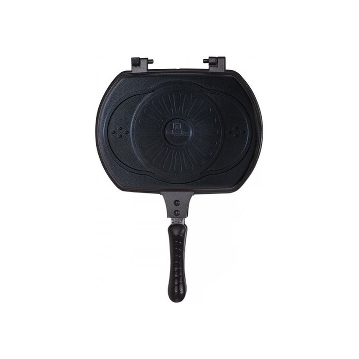 Tigaie tip grill dubleta, aluminiu forjat cu 3 straturi marmura ...