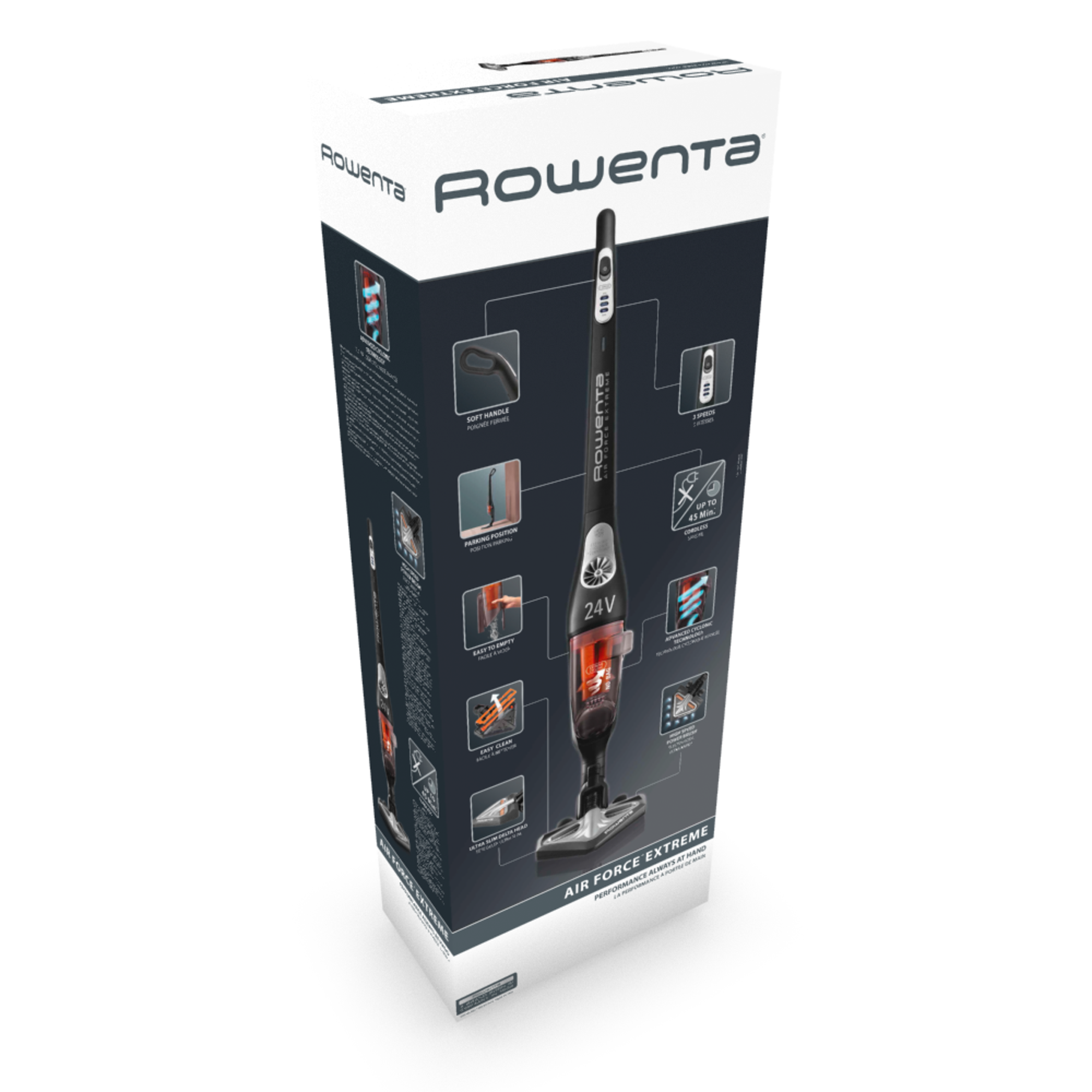 Rowenta RH8776WP Air Force Extreme Rúdporszívó, 24V, 0.5L, Fekete - eMAG.hu