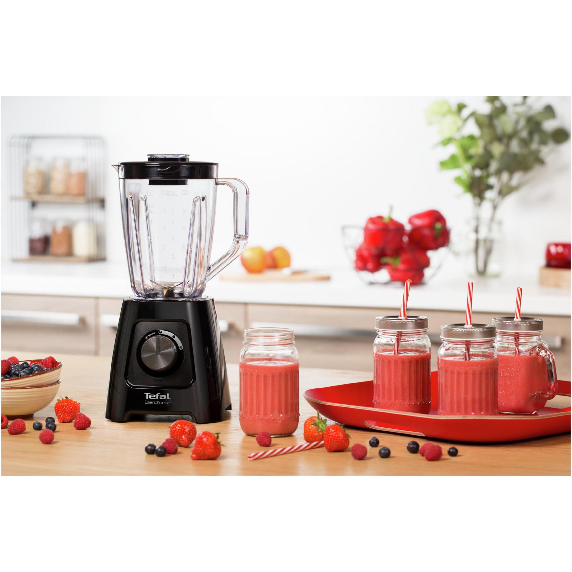 Blender Tefal BlendForce 2 BL420838, 600 W, 2 viteze, Cutit cu 4 lame, Functie de maruntire ...